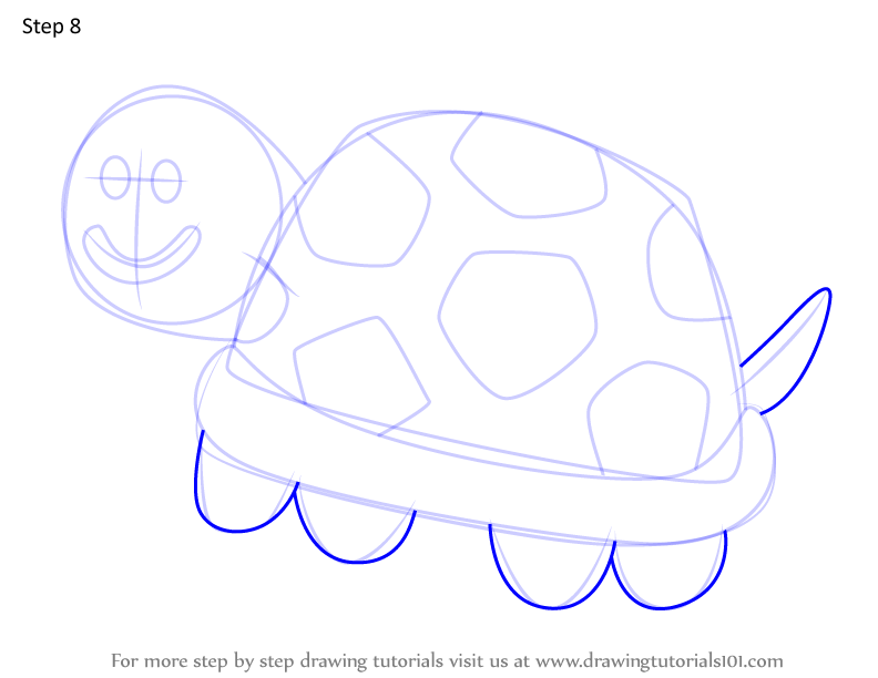 How to Draw Dark Green Turtle from Blue's Clues (Blue's Clues) Step by ...