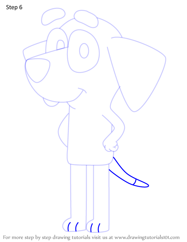 How to Draw Chloe from Bluey (Bluey) Step by Step | DrawingTutorials101.com