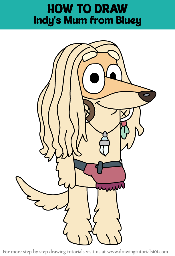 How to Draw Indy's Mum from Bluey (Bluey) Step by Step ...