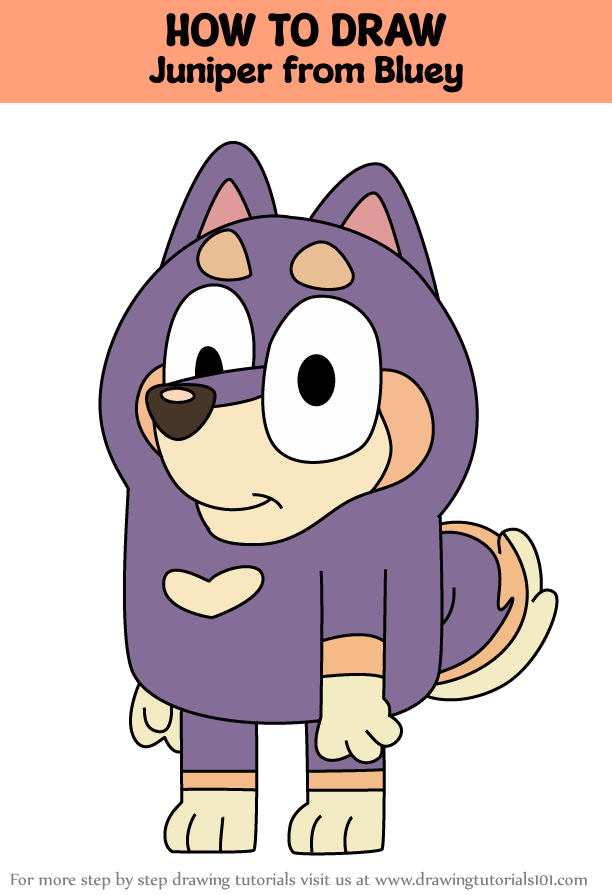 How to Draw Juniper from Bluey (Bluey) Step by Step ...