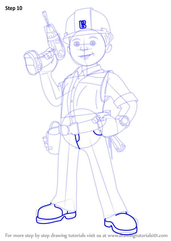 How to Draw Bob from Bob the Builder 2015 (Bob the Builder 2015) Step ...