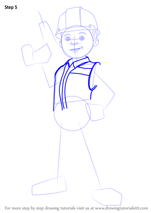 How to Draw Bob from Bob the Builder 2015 (Bob the Builder 2015) Step ...