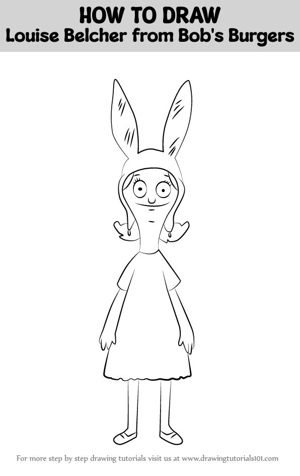 How to Draw Louise Belcher from Bob's Burgers (Bob's Burgers) Step by ...