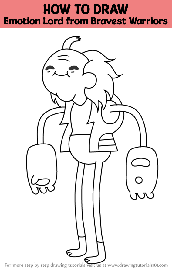 How to Draw Emotion Lord from Bravest Warriors (Bravest Warriors) Step ...