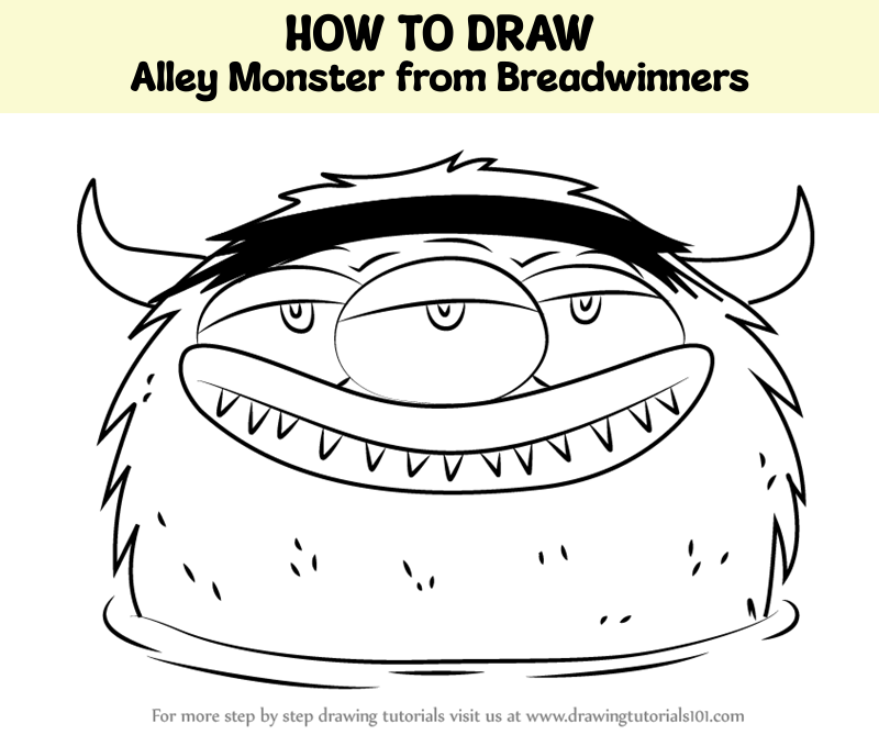 How to Draw Alley Monster from Breadwinners (Breadwinners) Step by Step ...
