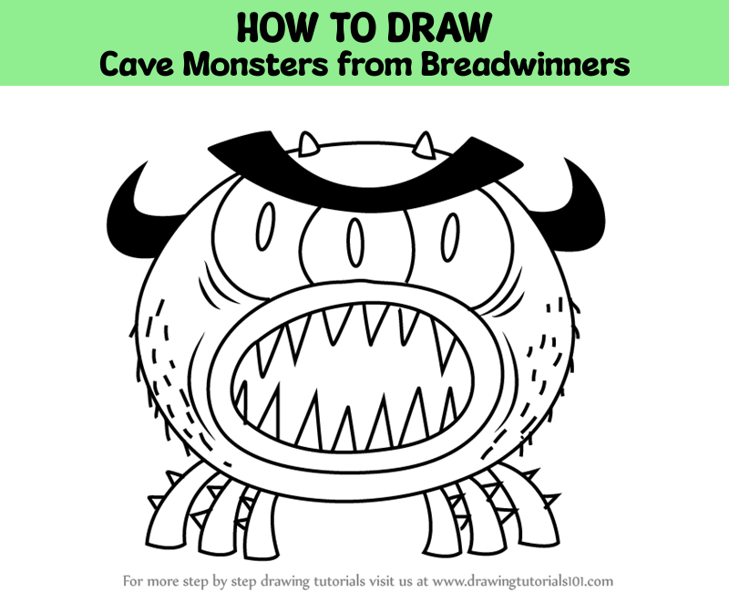How to Draw Cave Monsters from Breadwinners (Breadwinners) Step by Step ...