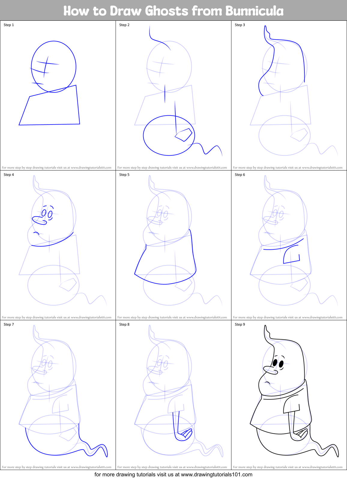 How to Draw Ghosts from Bunnicula (Bunnicula) Step by Step ...