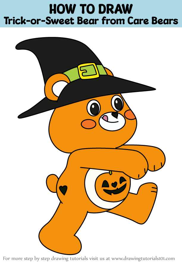 How to Draw Trick-or-Sweet Bear from Care Bears (Care Bears) Step by ...