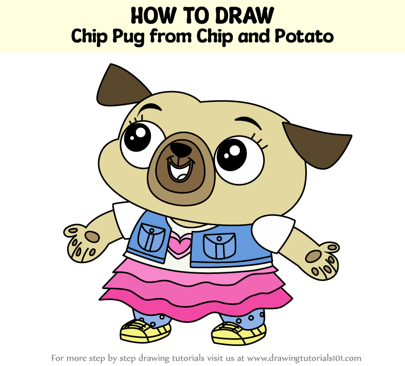 How to Draw Chip Pug from Chip and Potato (Chip and Potato) Step by ...