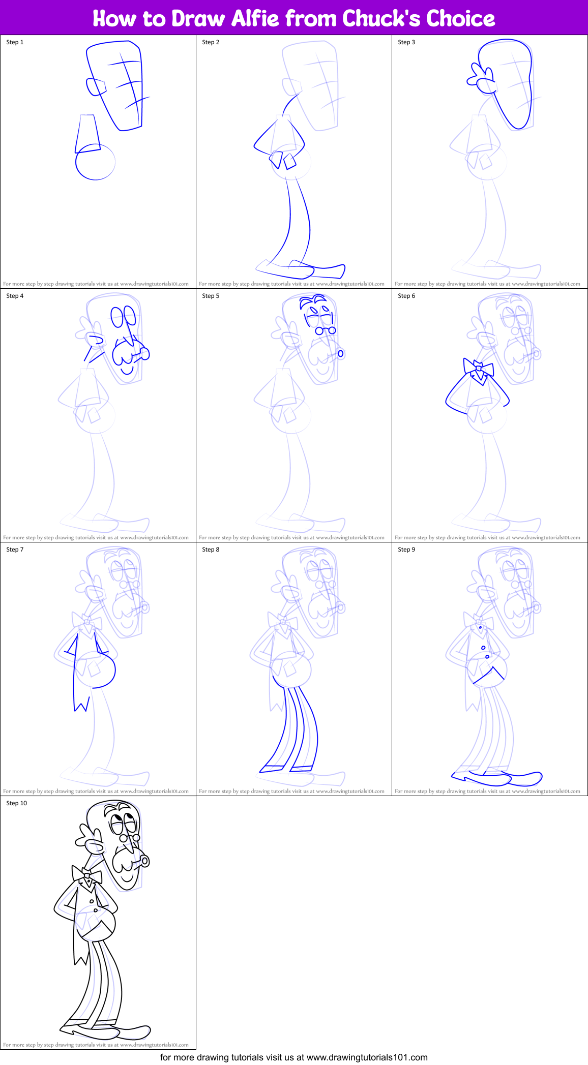 How to Draw Alfie from Chuck's Choice (Chuck's Choice) Step by Step ...