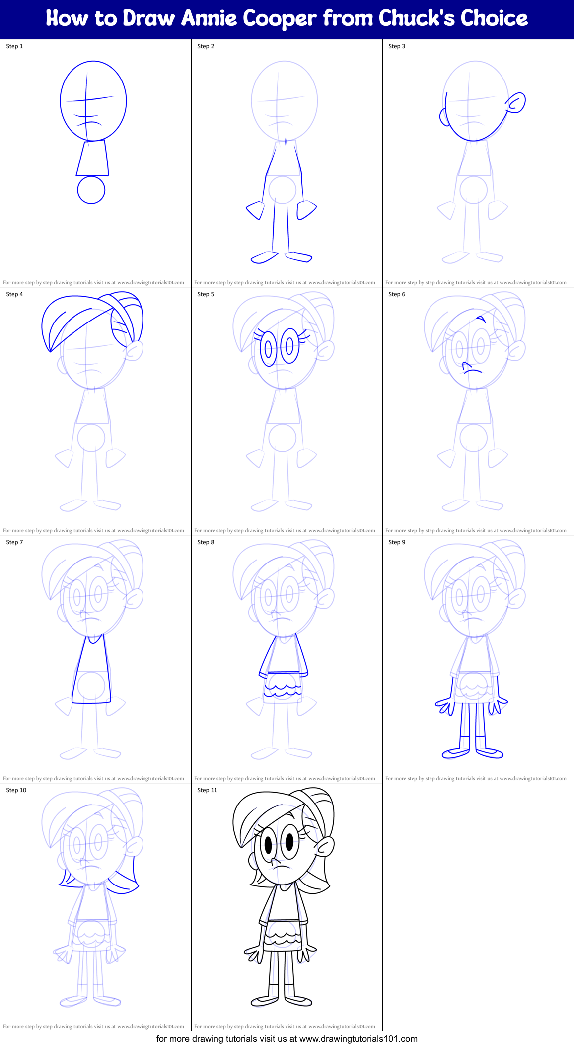 How to Draw Annie Cooper from Chuck's Choice (Chuck's Choice) Step by ...