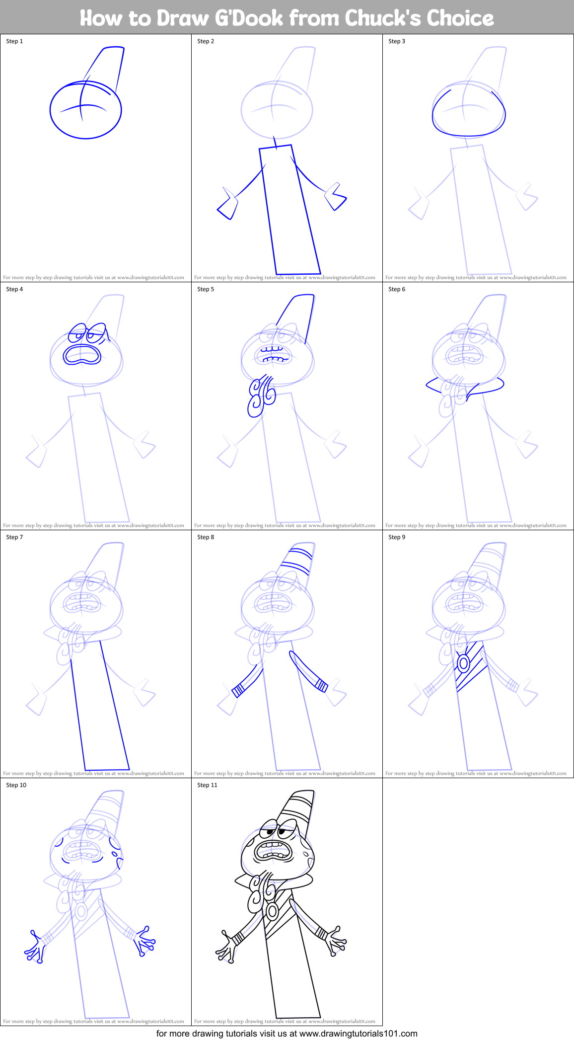 How to Draw G'Dook from Chuck's Choice (Chuck's Choice) Step by Step ...
