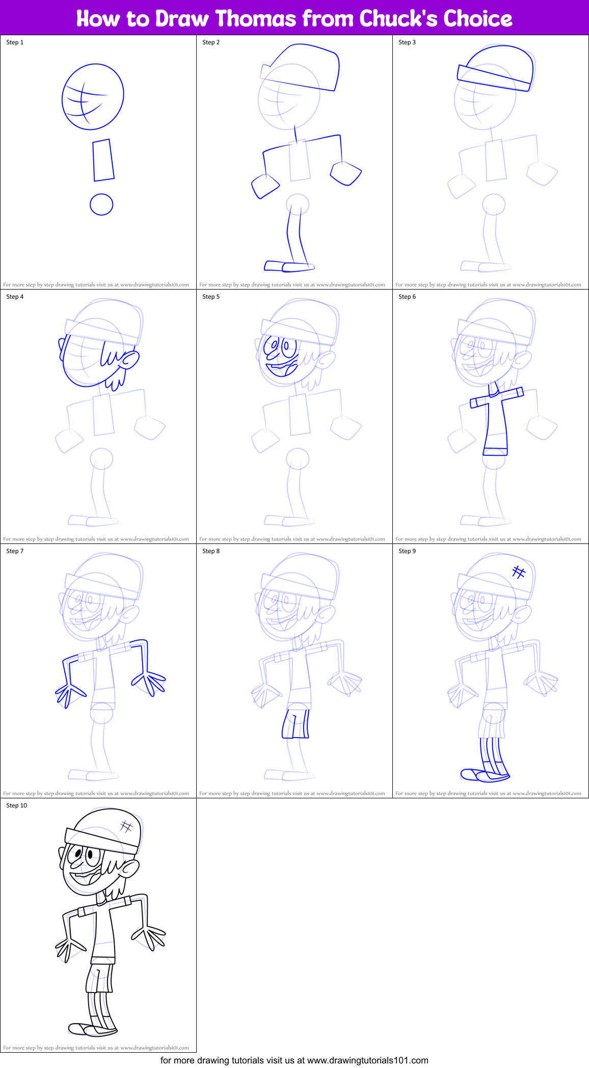 How to Draw Thomas from Chuck's Choice (Chuck's Choice) Step by Step ...