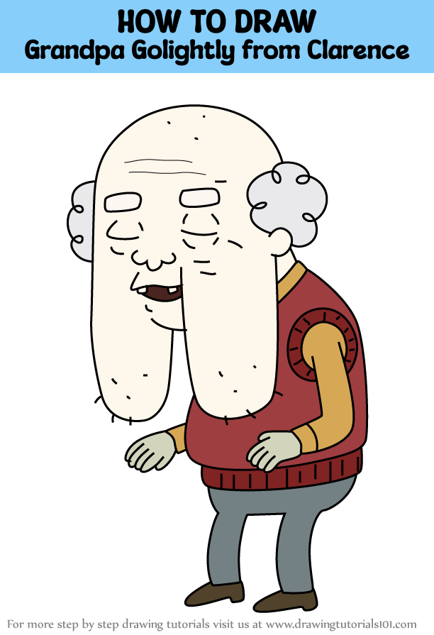 How to Draw Grandpa Golightly from Clarence (Clarence) Step by Step ...