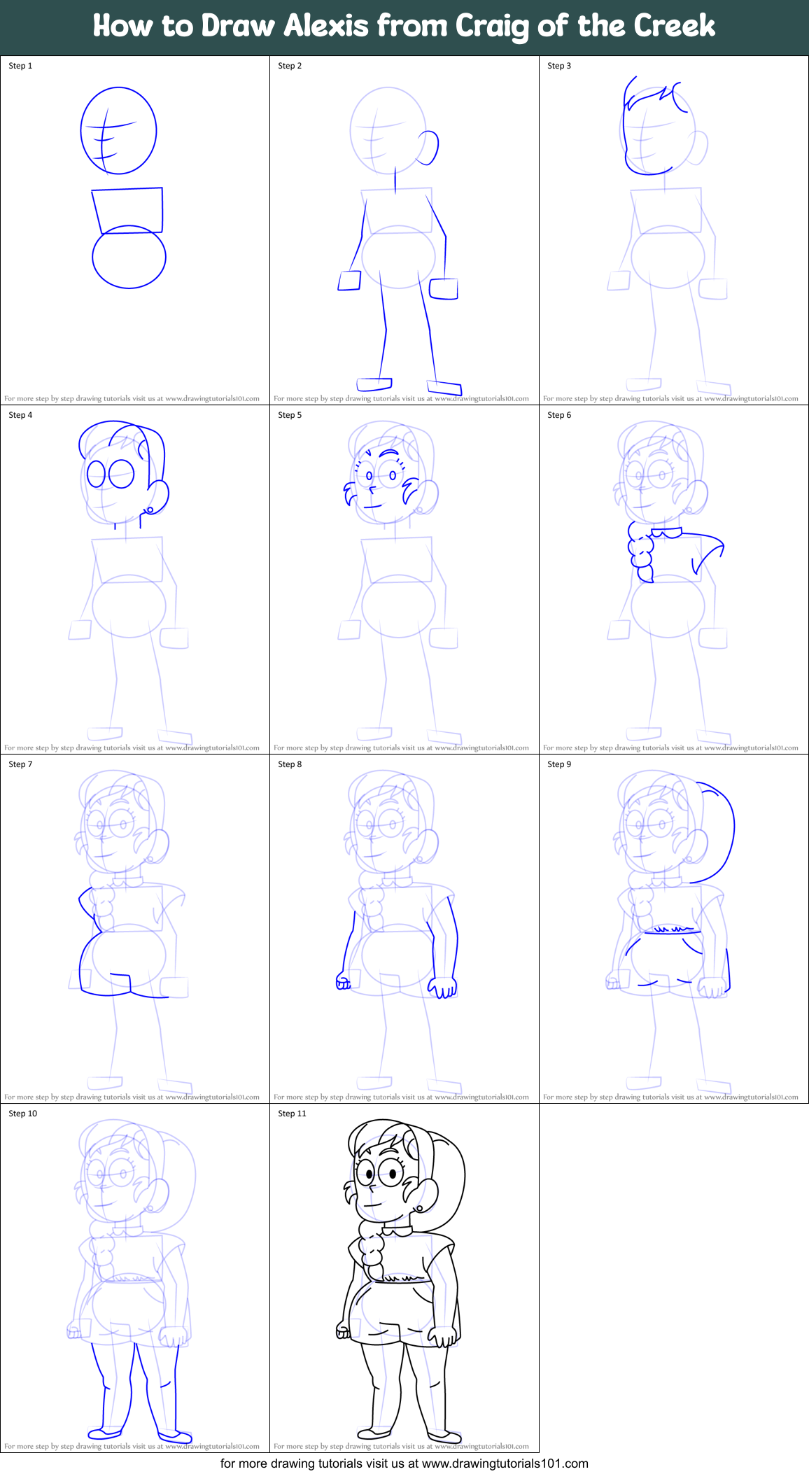 How to Draw Alexis from Craig of the Creek (Craig of the Creek) Step by Step ...
