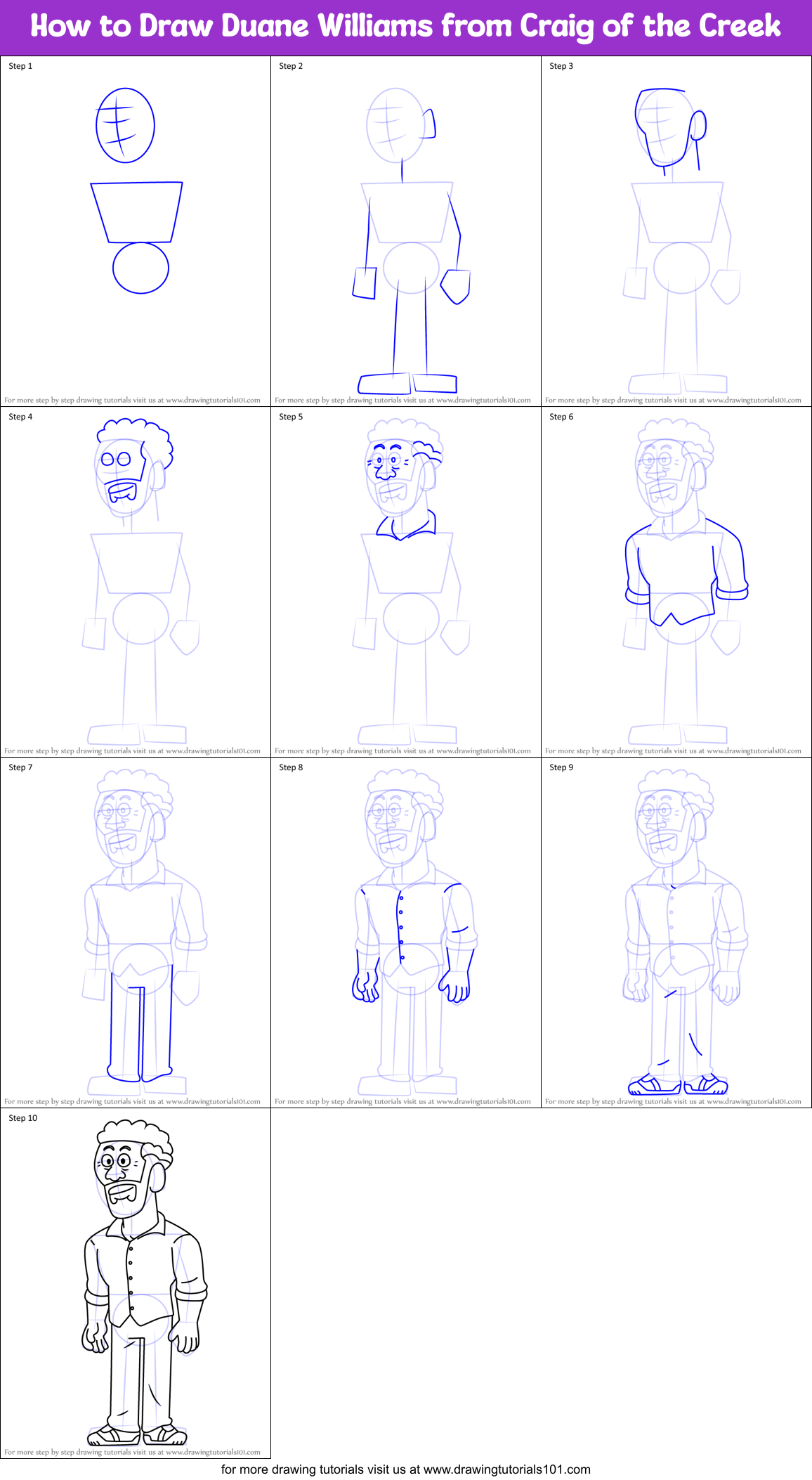 How to Draw Duane Williams from Craig of the Creek (Craig of the Creek) Step by Step ...