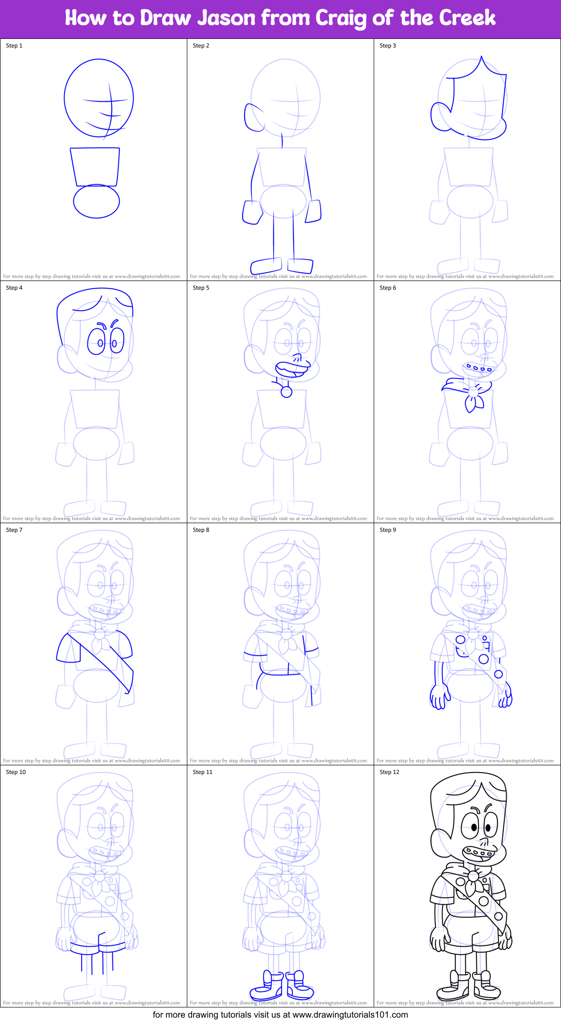 How to Draw Jason from Craig of the Creek (Craig of the Creek) Step by Step ...