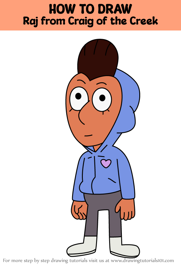 How to Draw Raj from Craig of the Creek (Craig of the Creek) Step by Step | DrawingTutorials101.com