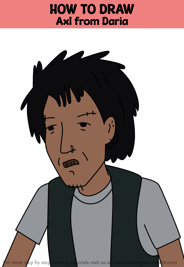 How to Draw Axl from Daria (Daria) Step by Step | DrawingTutorials101.com