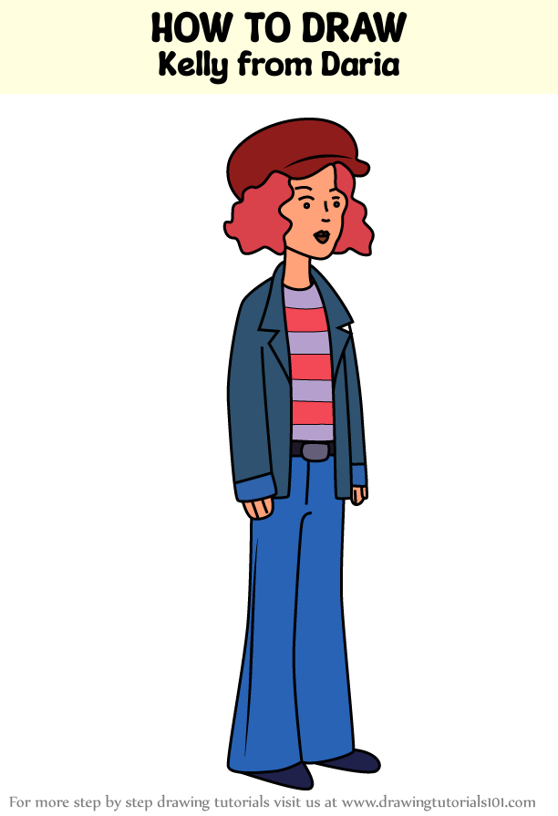 How to Draw Kelly from Daria (Daria) Step by Step | DrawingTutorials101.com