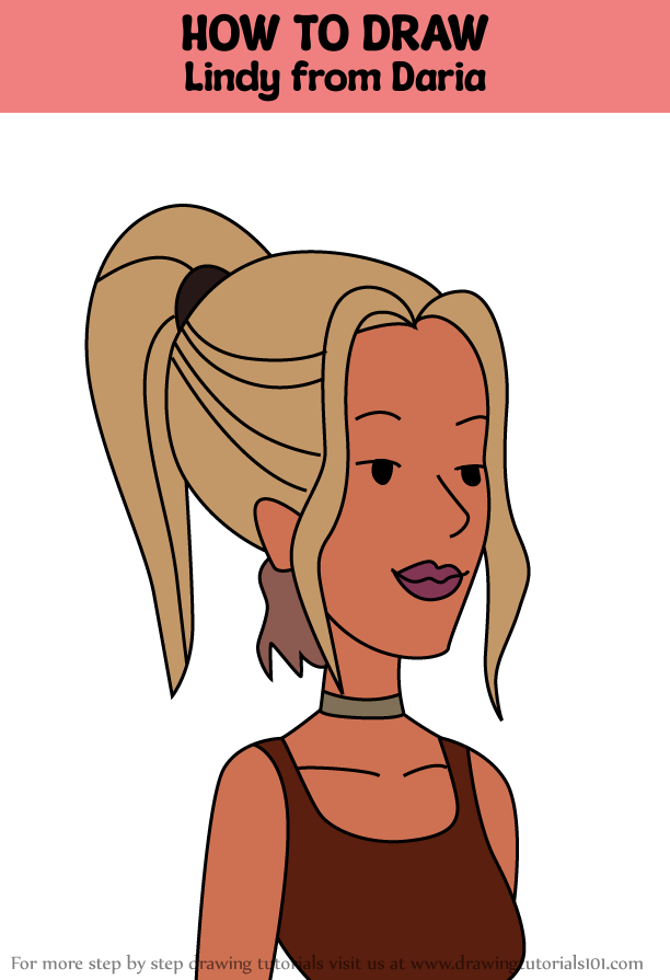 How to Draw Lindy from Daria (Daria) Step by Step | DrawingTutorials101.com