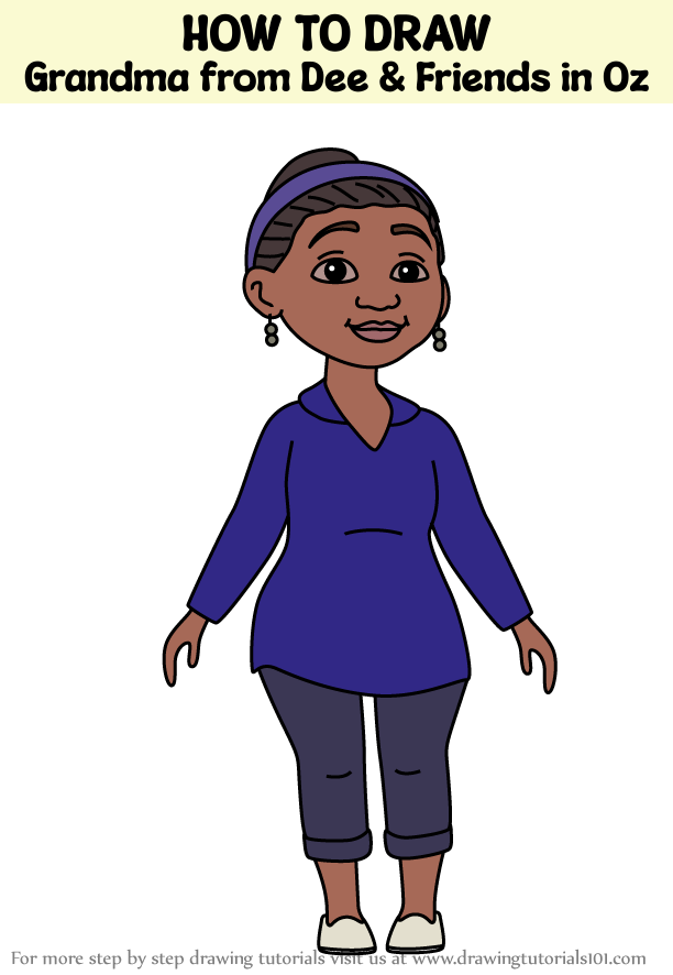 How to Draw Grandma from Dee & Friends in Oz (Dee & Friends in Oz) Step ...