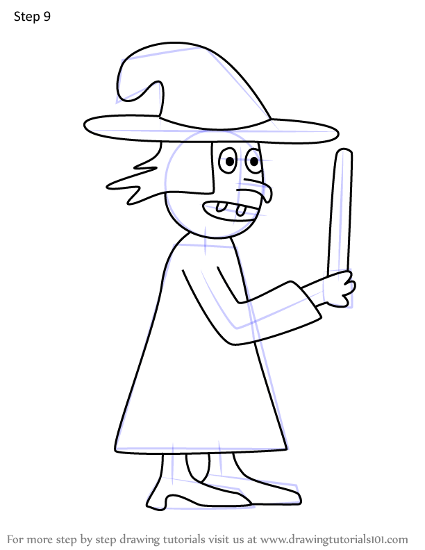 How to Draw Sandra the Witch from Didou (Didou) Step by Step ...