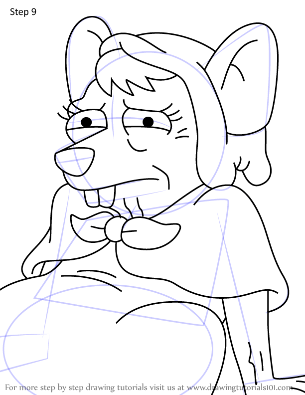 How to Draw Old mouse lady from Disenchantment (Disenchantment) Step by ...