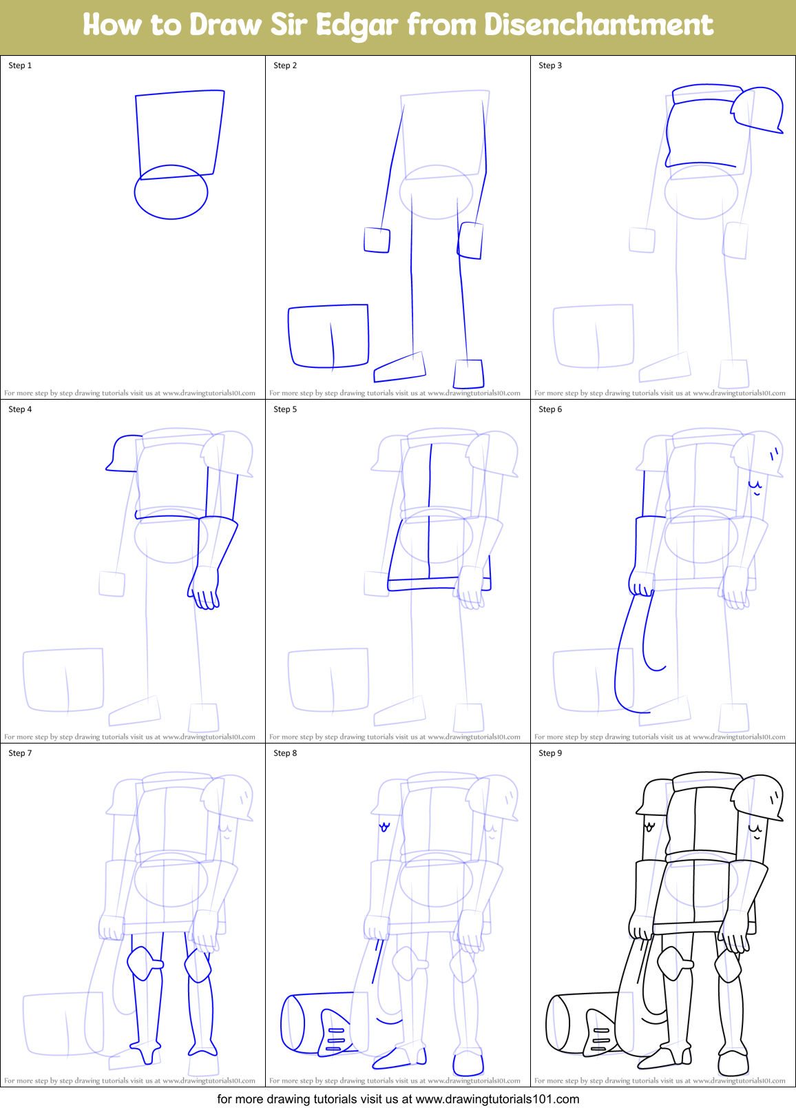 How to Draw Sir Edgar from Disenchantment (Disenchantment) Step by Step ...