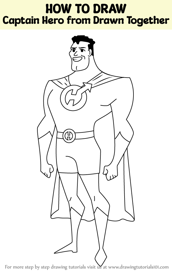 How to Draw Captain Hero from Drawn Together (Drawn Together) Step by ...