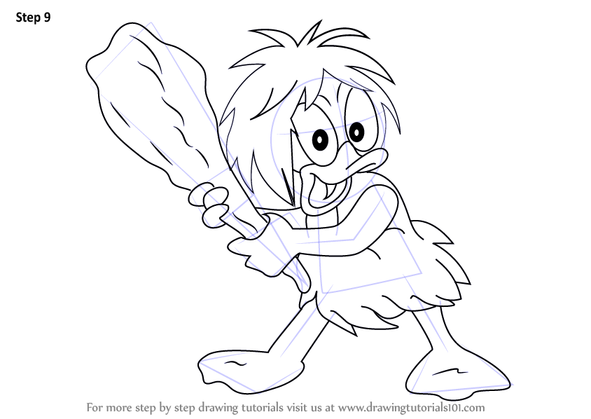 How to Draw Bubba the Caveduck from DuckTales (DuckTales) Step by Step ...