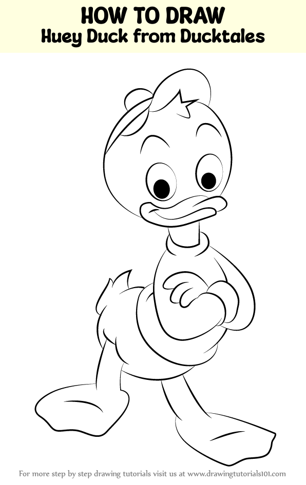 How to Draw Huey Duck from Ducktales (DuckTales) Step by Step ...