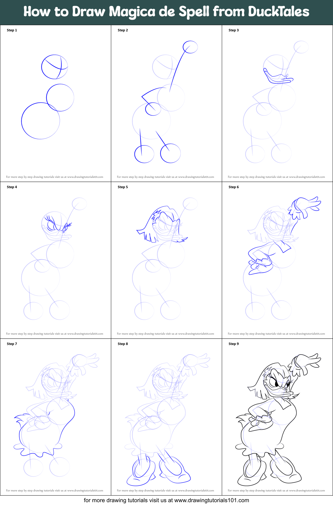 How to Draw Magica de Spell from DuckTales (DuckTales) Step by Step ...