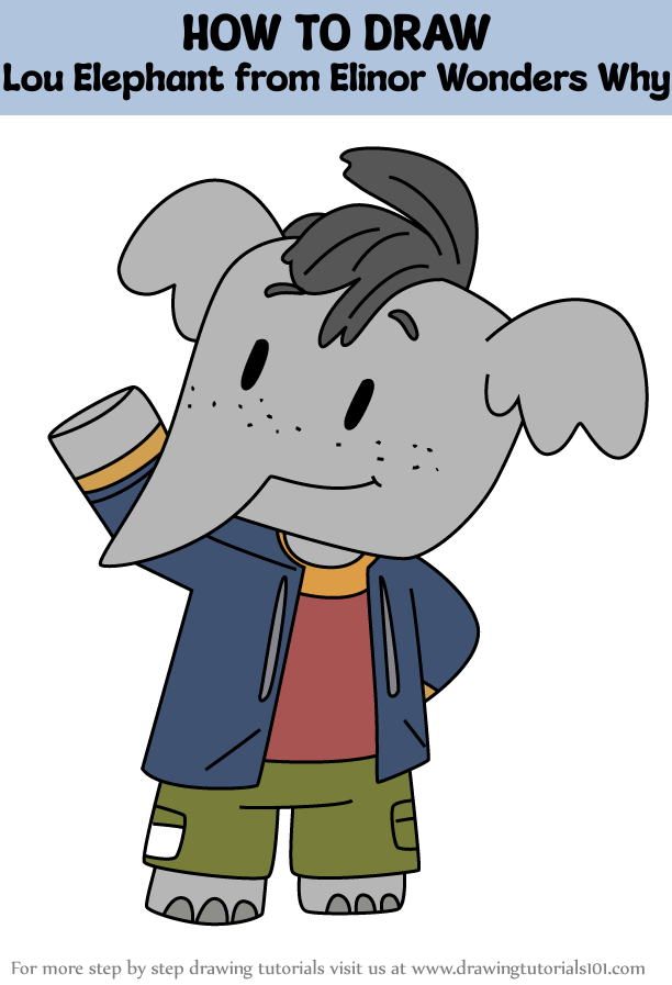 How to Draw Lou Elephant from Elinor Wonders Why (Elinor Wonders Why ...