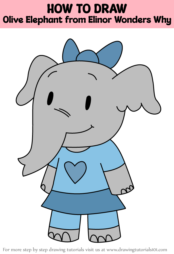 How to Draw Olive Elephant from Elinor Wonders Why (Elinor Wonders Why ...