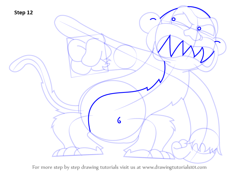 Evil Monkey Drawing How To Draw Evil Monkey With Guidelines (Family