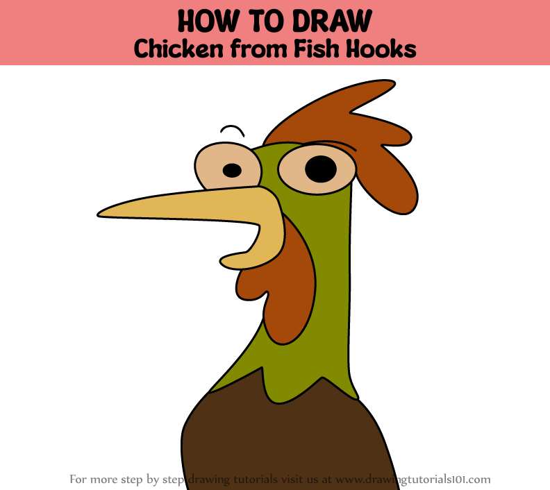 How to Draw Chicken from Fish Hooks (Fish Hooks) Step by Step ...