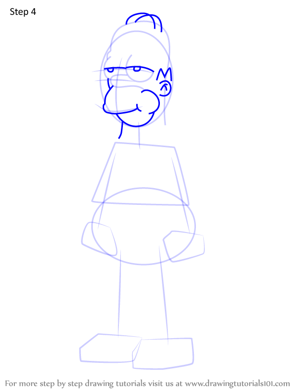 How To Draw Homer Simpson Eating A Donut Step By Step