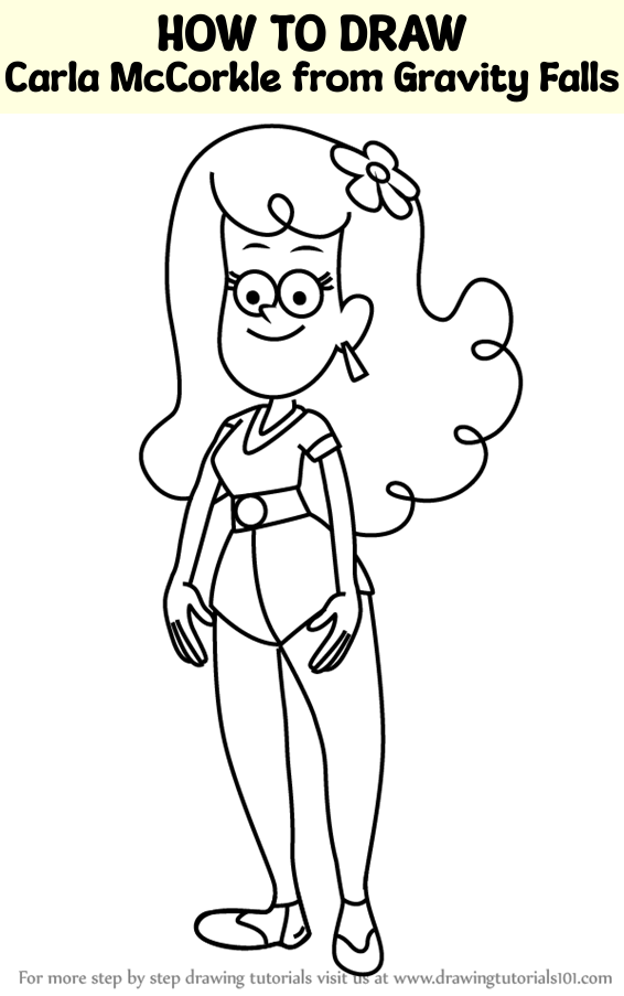 How to Draw Carla McCorkle from Gravity Falls (Gravity Falls) Step by ...