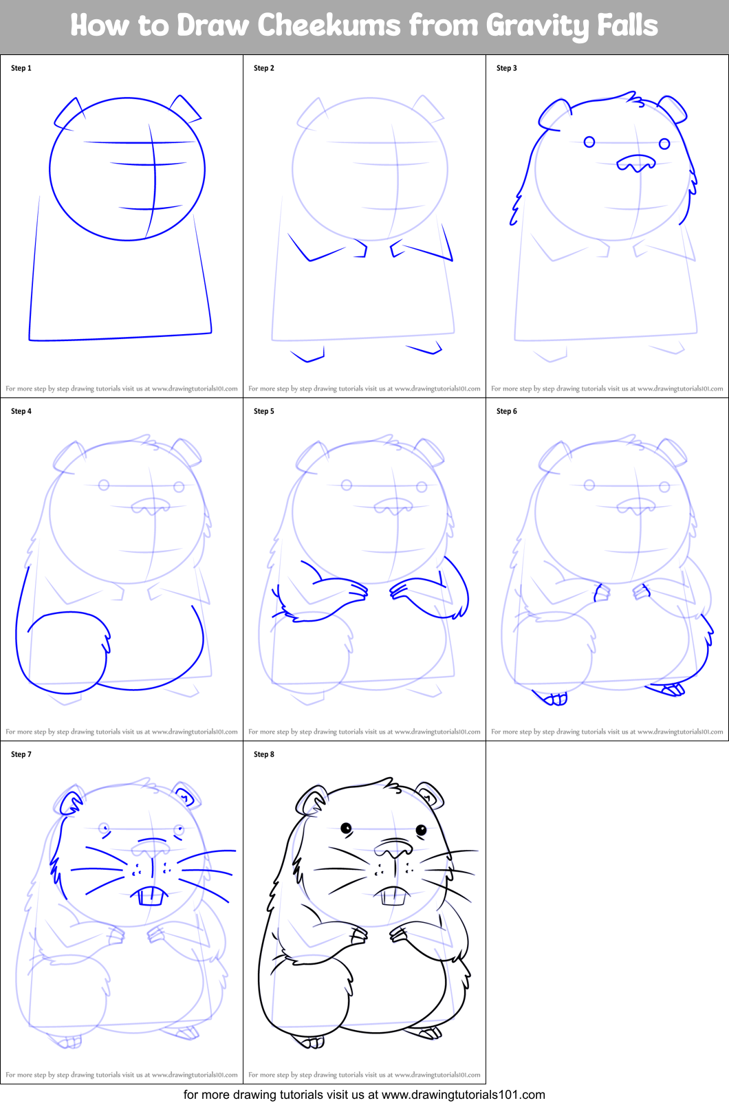 How to Draw Cheekums from Gravity Falls (Gravity Falls) Step by Step ...