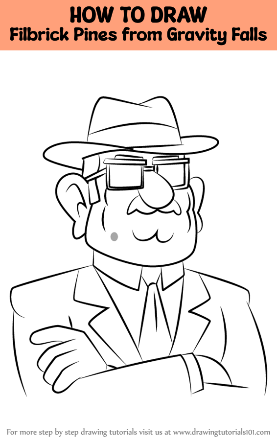 How to Draw Filbrick Pines from Gravity Falls (Gravity Falls) Step by ...
