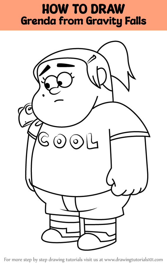 How to Draw Grenda from Gravity Falls (Gravity Falls) Step by Step | DrawingTutorials101.com