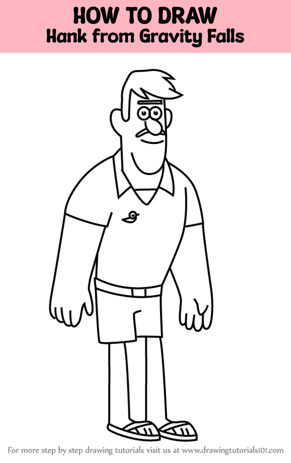 How to Draw Hank from Gravity Falls (Gravity Falls) Step by Step | DrawingTutorials101.com