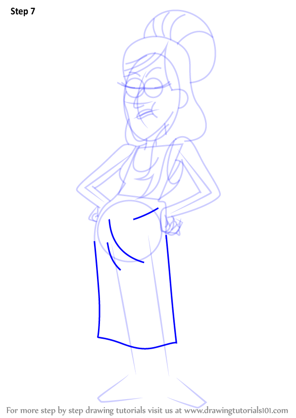 How to Draw Mrs. Pines from Gravity Falls (Gravity Falls) Step by Step ...