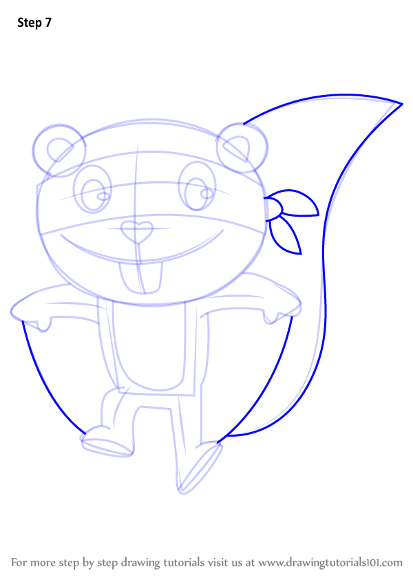 How to Draw Splendid from Happy Tree Friends (Happy Tree Friends) Step ...