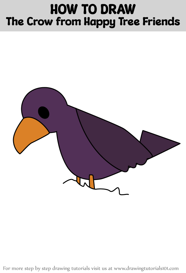 How to Draw The Crow from Happy Tree Friends (Happy Tree Friends) Step by Step ...