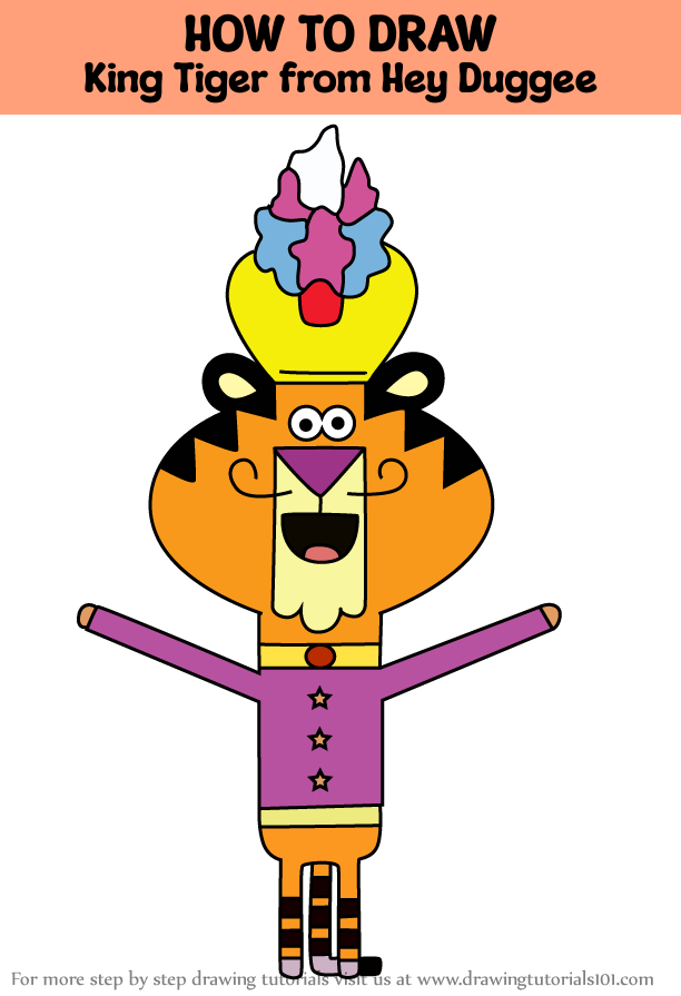 How to Draw King Tiger from Hey Duggee (Hey Duggee) Step by Step ...