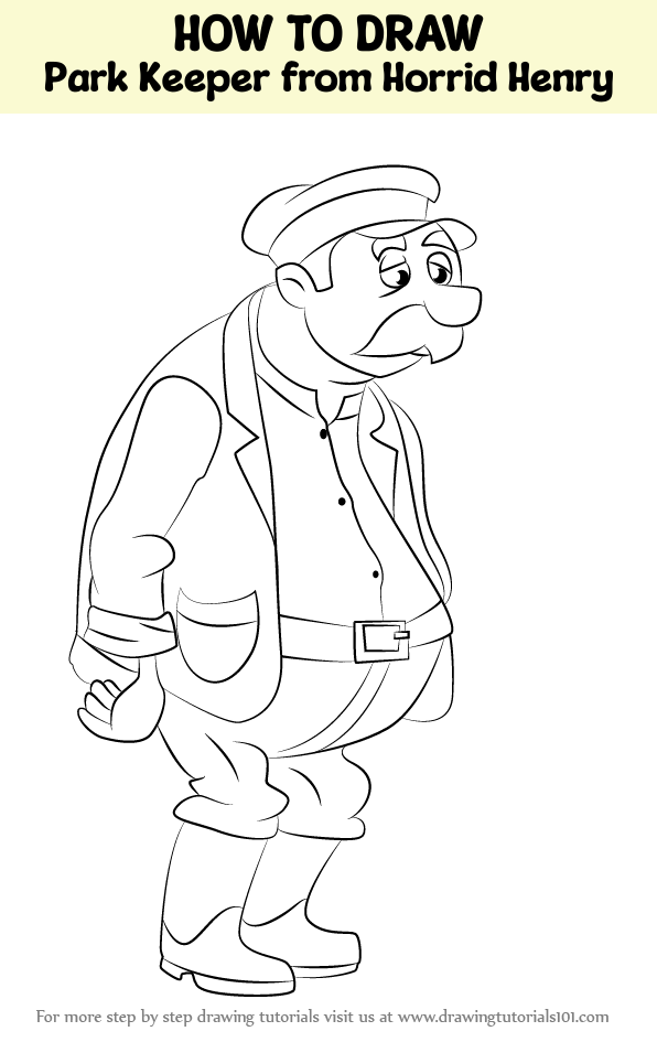 How to Draw Park Keeper from Horrid Henry (Horrid Henry) Step by Step ...