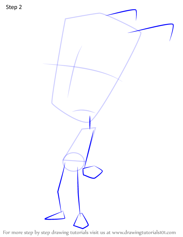 How to Draw Invader Alexovich from Invader Zim (Invader Zim) Step by Step | DrawingTutorials101.com