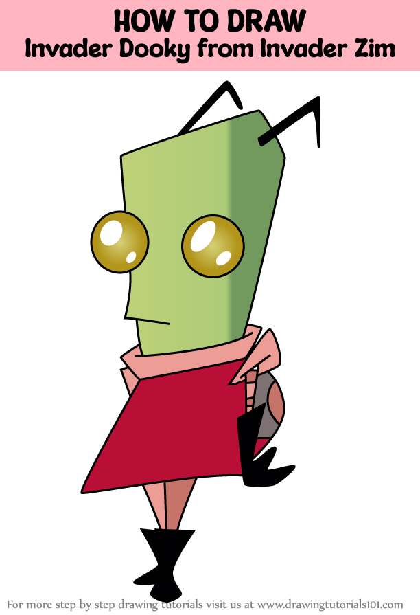 How to Draw Invader Dooky from Invader Zim (Invader Zim) Step by Step | DrawingTutorials101.com